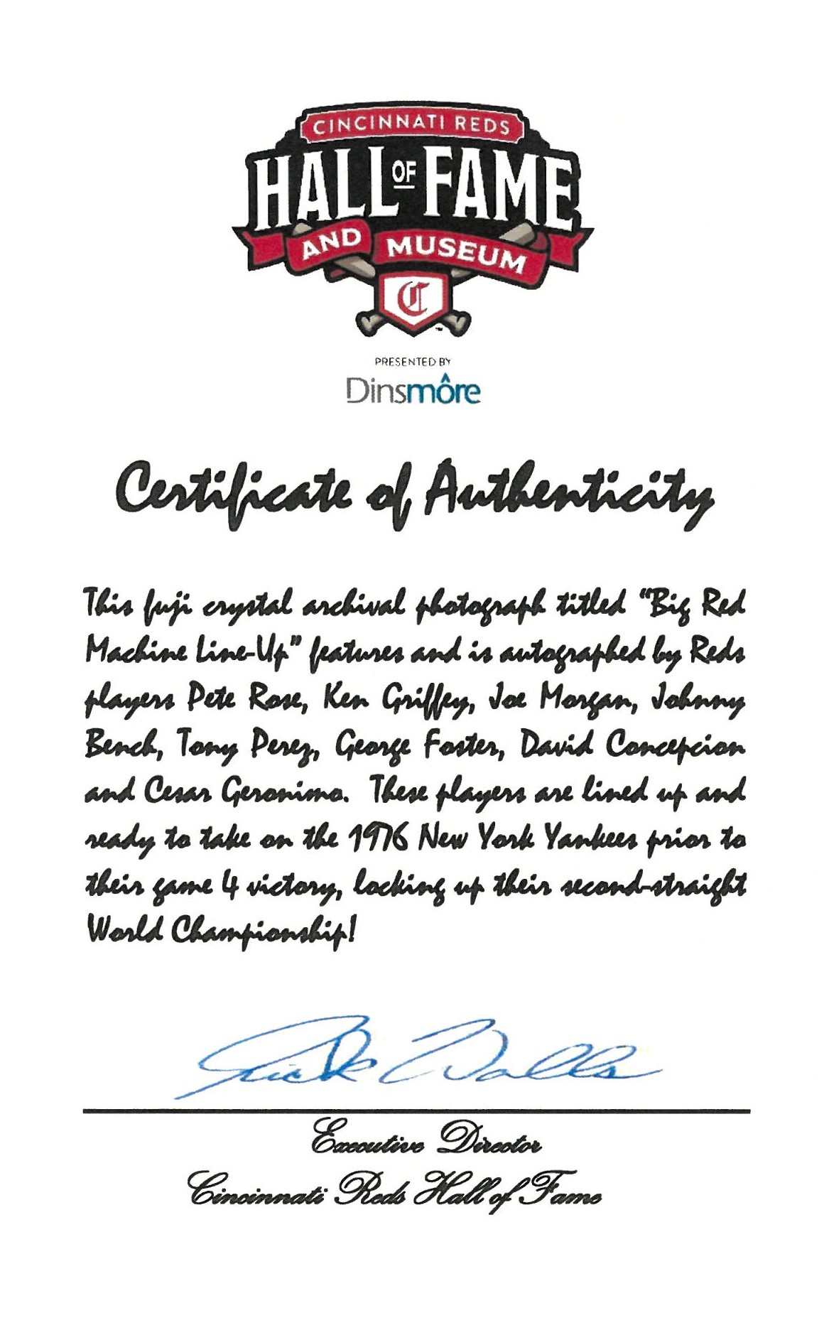 Big Red Machine Line Up signed