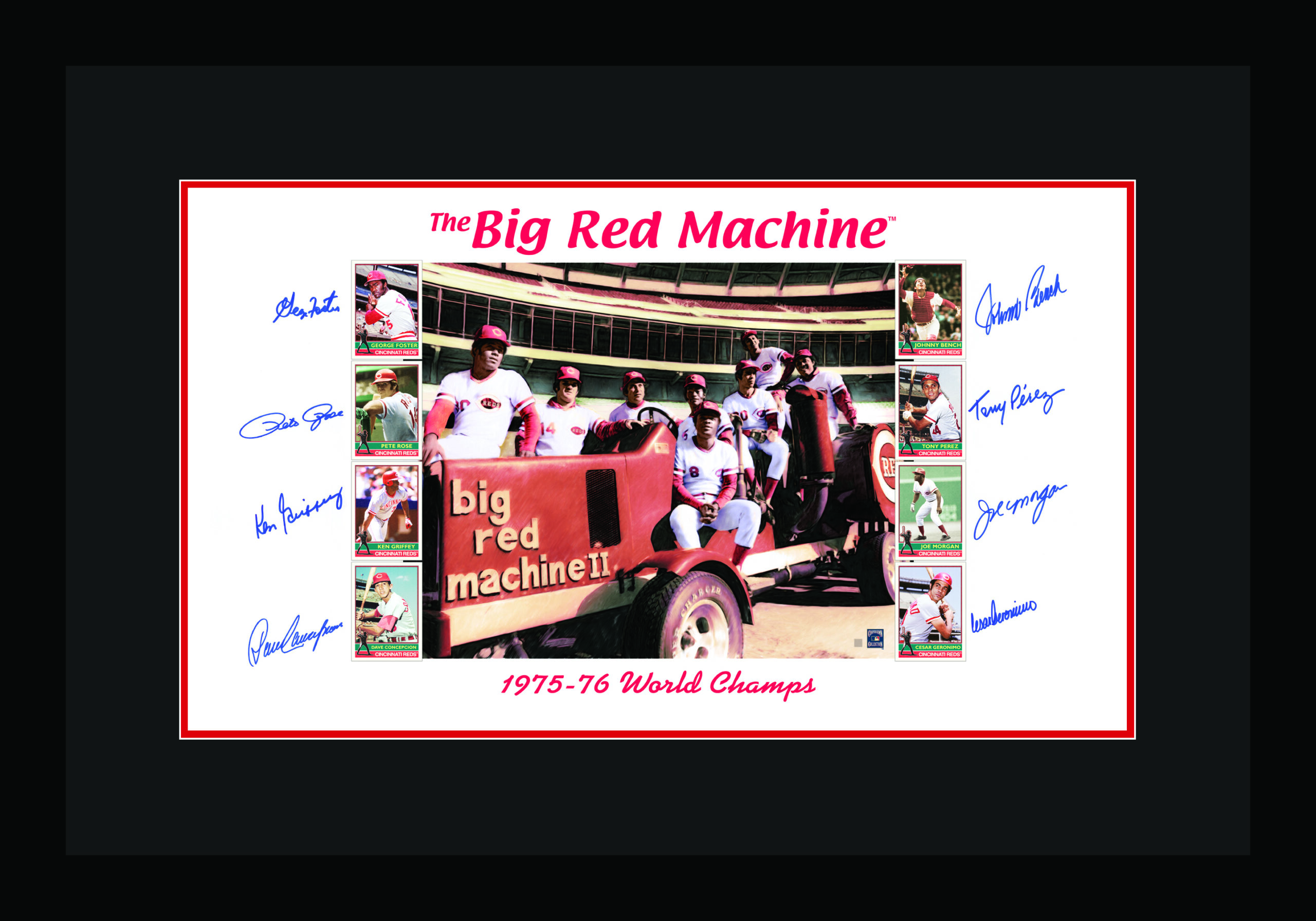 Big Red Machine Tractor signed framed