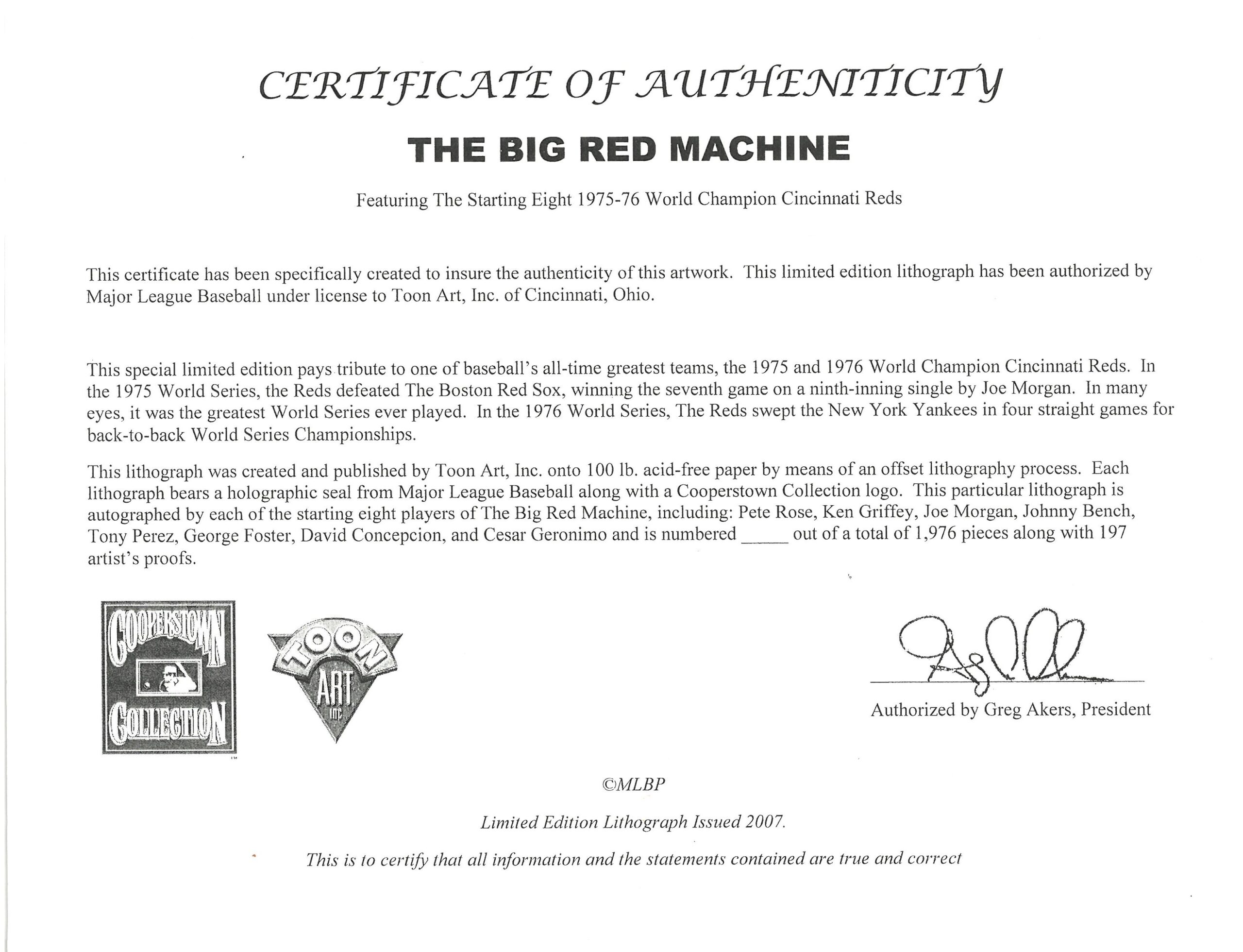 Big Red Machine Tractor signed framed