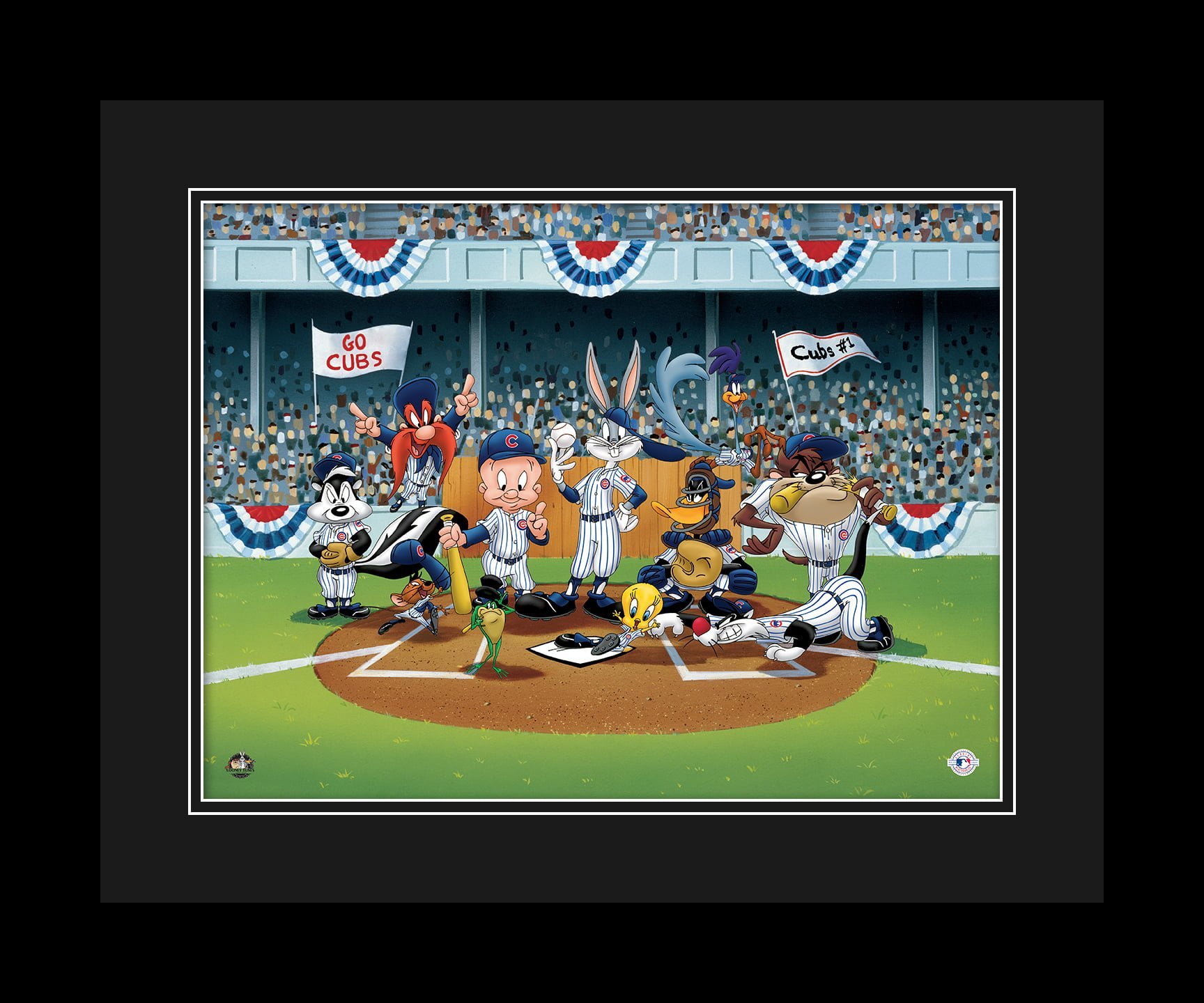 Looney Tunes- Chicago Cubs Line-Up Framed Fine Art Giclee - Classic Moments