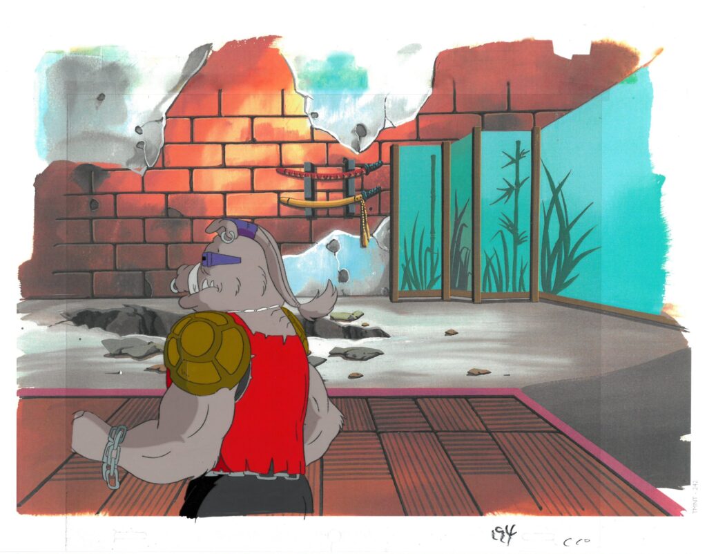A TMNT Original Production Cel with Bebop - Classic Moments