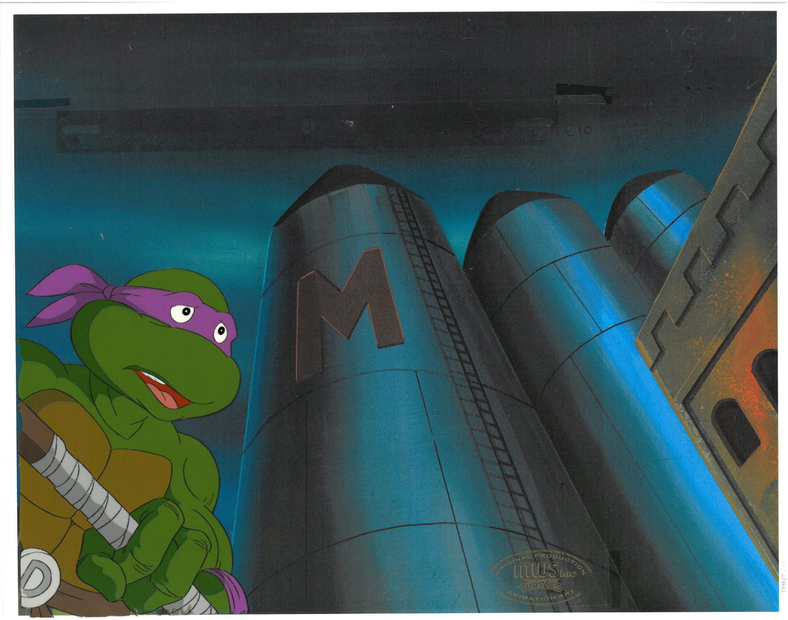 A TMNT Original Production Cel with Donatello (MWS Seal) - Classic Moments