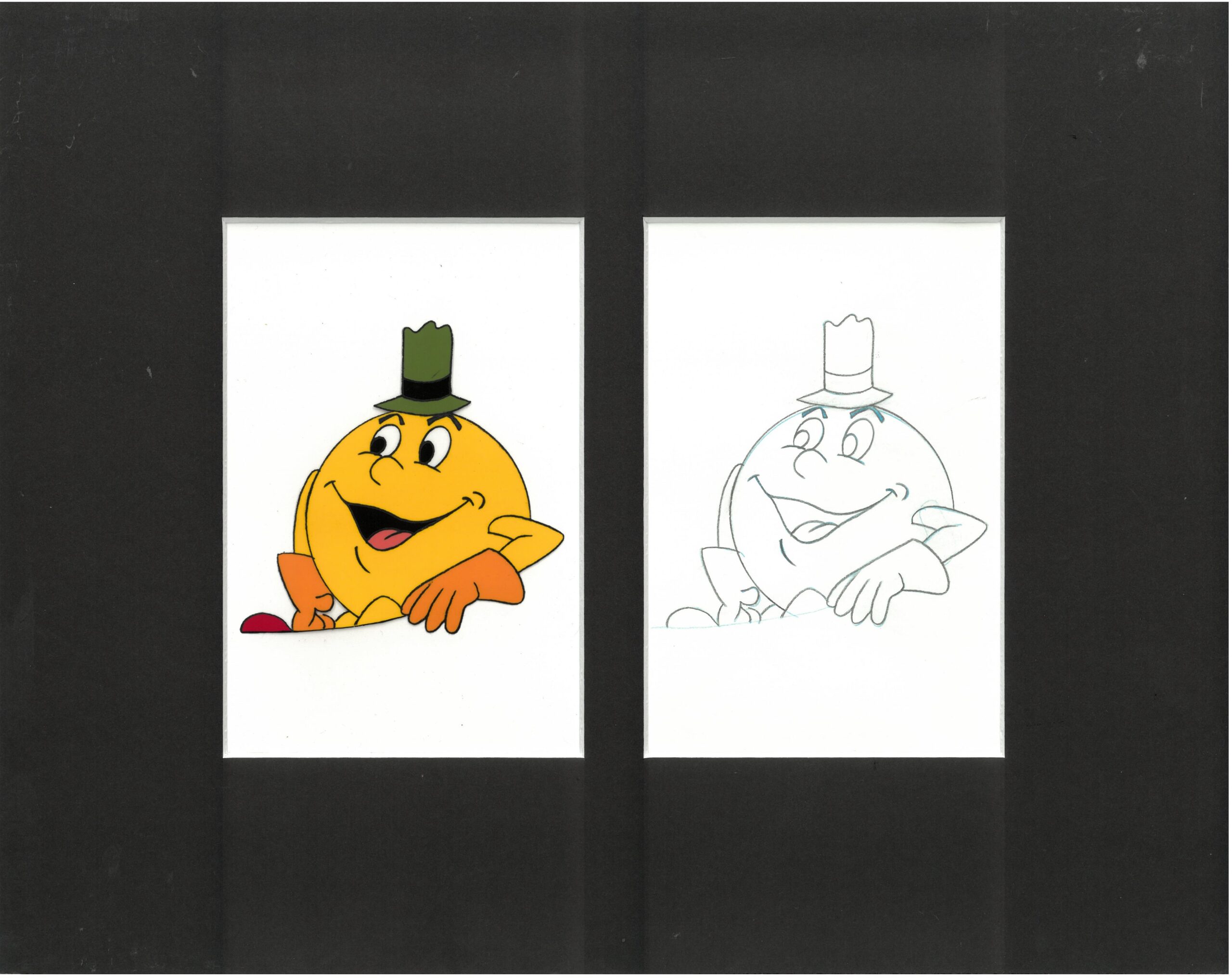 Pac-Man Original Production Cel/Drawing with Hanna-Barbera Seal- 1982 ...