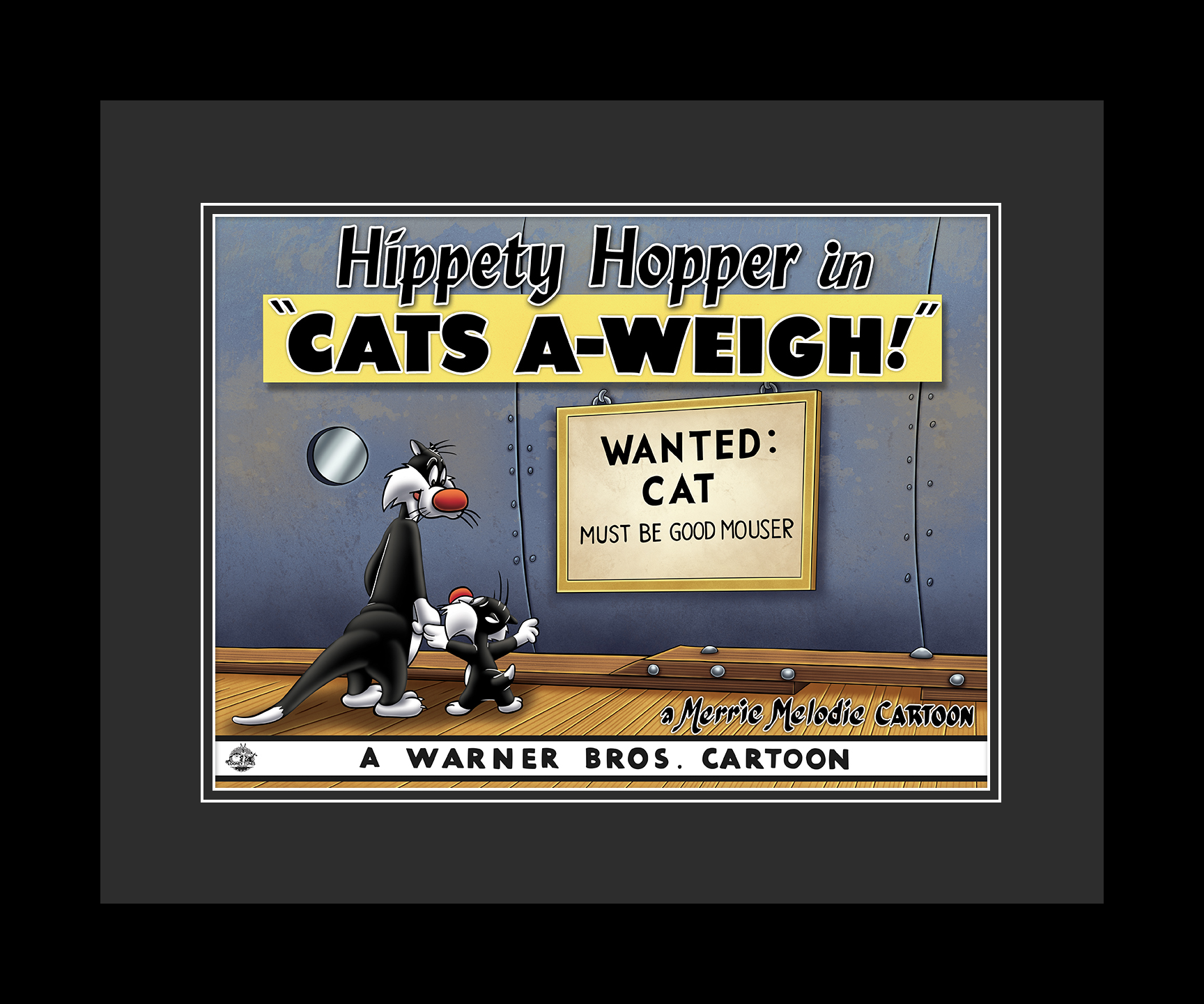Cats-A-Weigh- Sylvester and Sylvester Jr.- Framed Lobby Card- Giclee ...