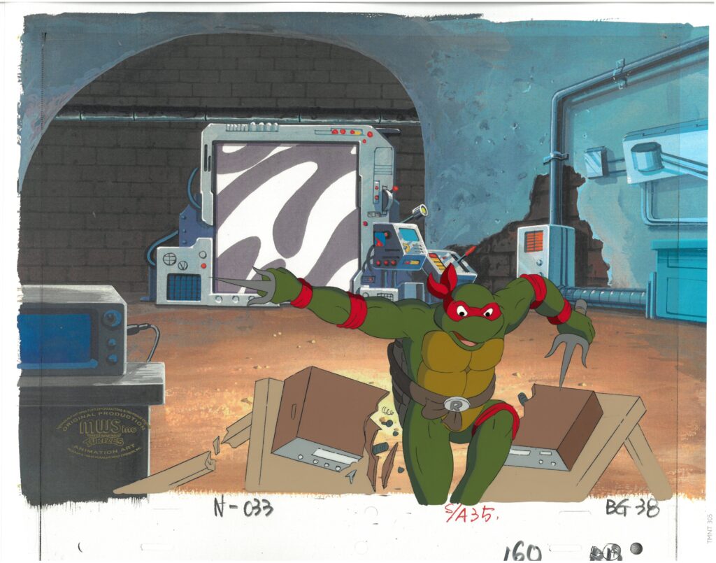 A TMNT Original Production Cel with Michelangelo with Official MWS Seal ...