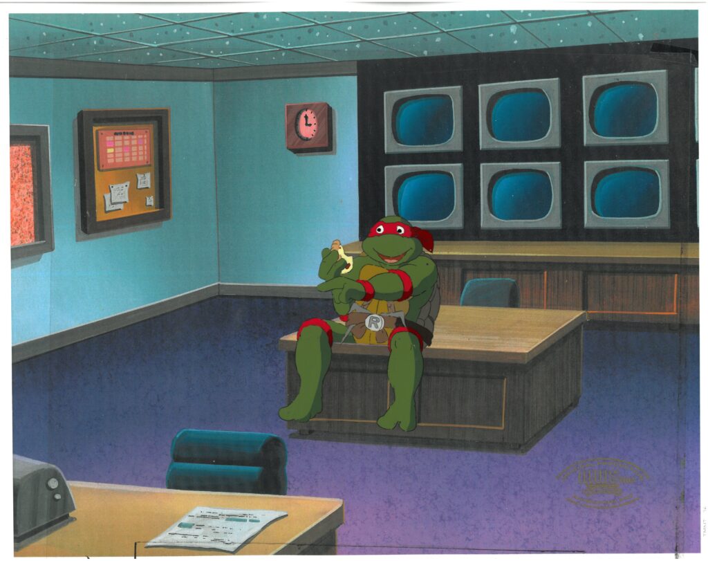 A TMNT Original Production Cel with Michelangelo with Official MWS Seal ...