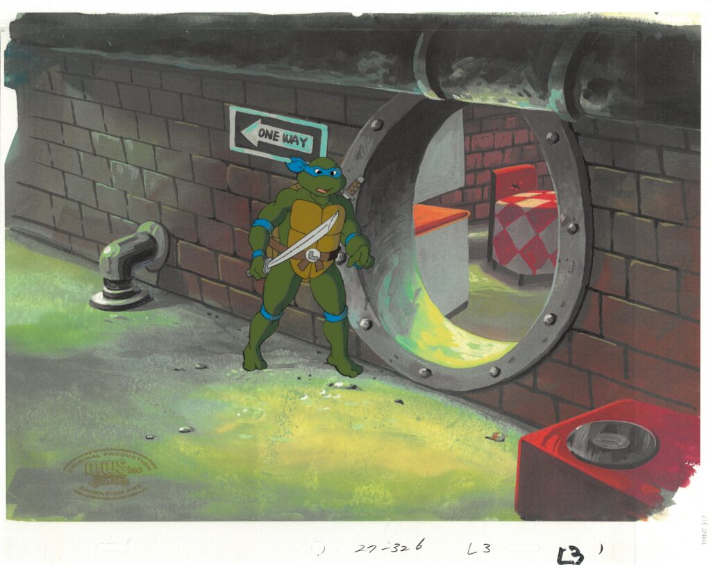 A TMNT Original Production Cel and Matching Drawing with Leonardo (MWS ...