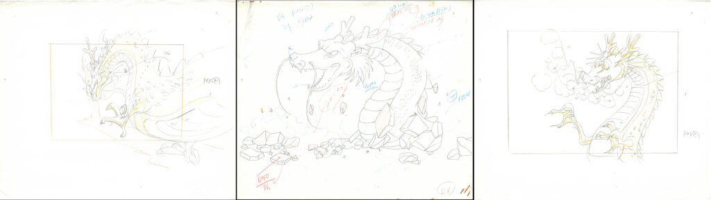 3 TMNT Original Production Drawings - Classic Moments