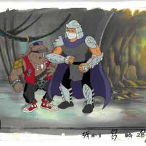 A TMNT Original Production Cel of Shredder & Bebop with MWS Seal ...