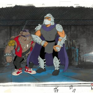 A TMNT Original Production Cel of Shredder & Bebop with MWS Seal ...