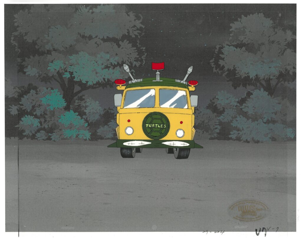 A TMNT Original Production Cel with the Turtles Van (MWS Seal ...