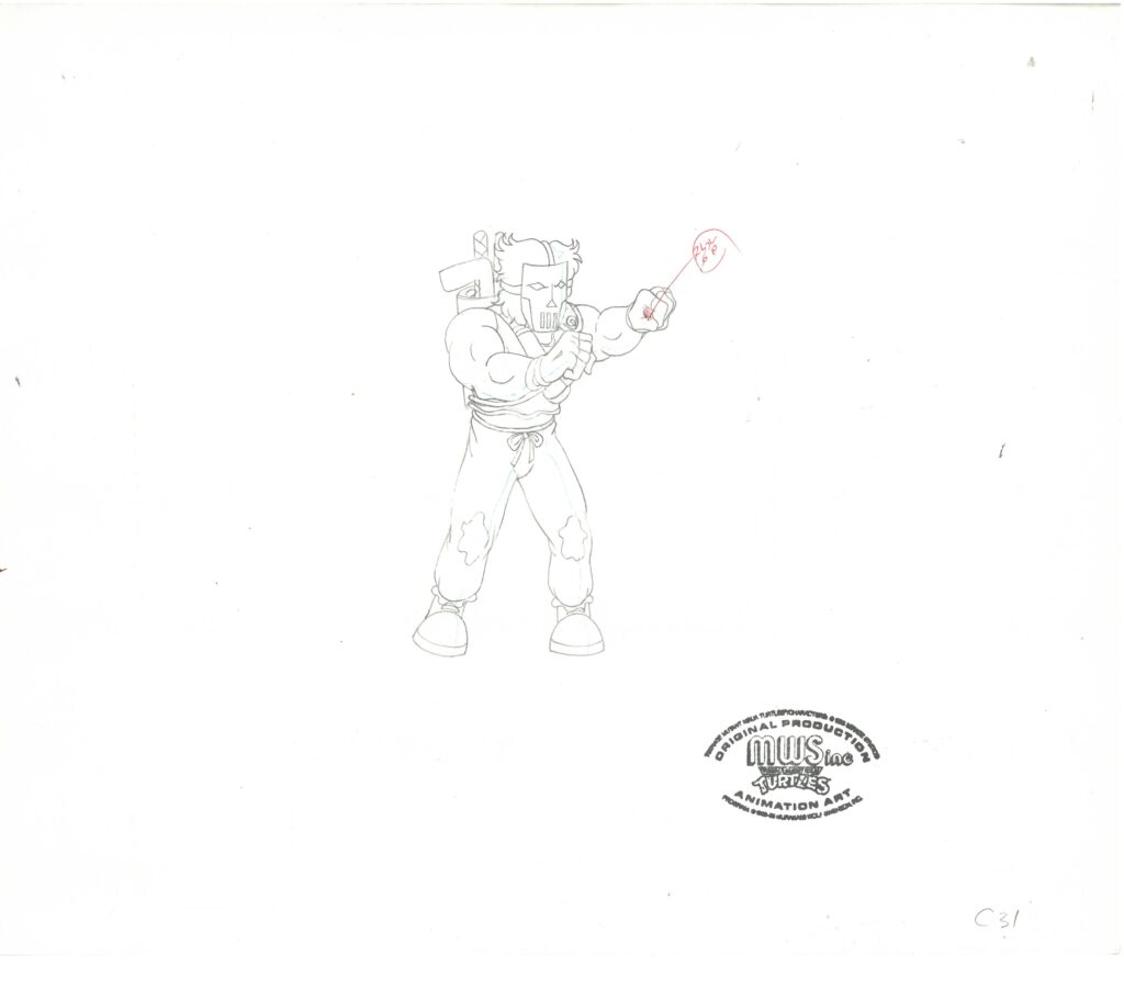A TMNT Original Production Drawing - Featuring Casey Jones with MWS ...