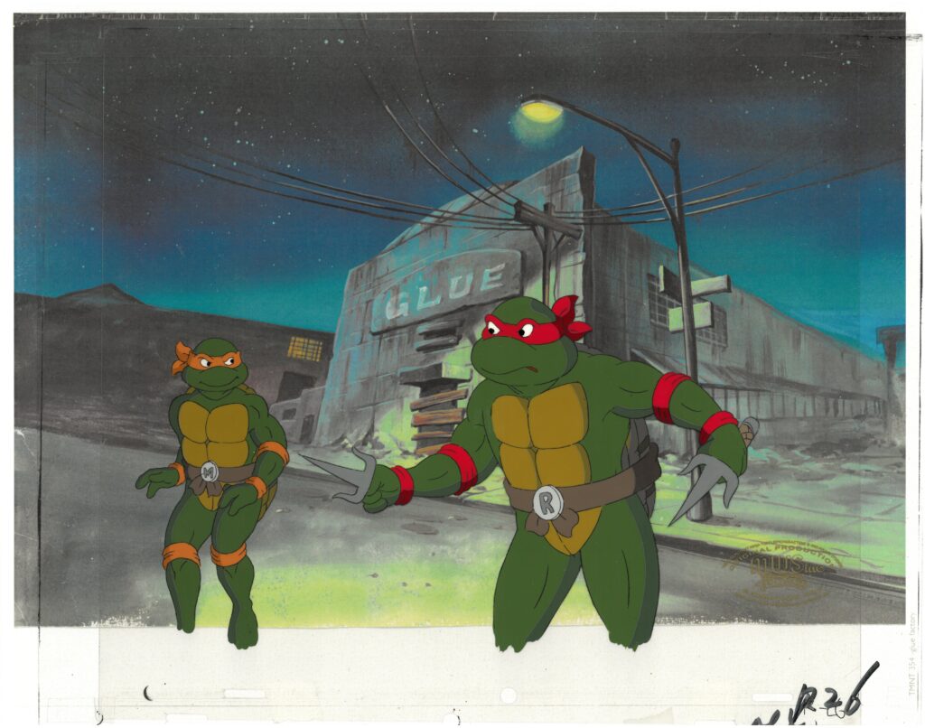 A TMNT Original Multi-Cel Production Set-Up & Matching Drawing ...